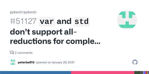 `var` And `std` Dont Support All Reductions For Complex Or Half