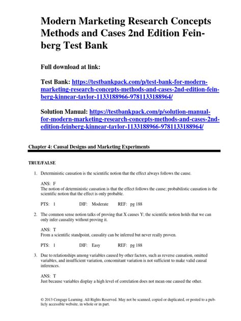 Modern Marketing Research Concepts Methods And Cases 2nd Edition Feinberg Test Bank 1 Pdf