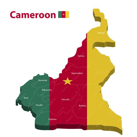 Premium Vector 3d Flag Map Of Cameroon Vector Image Country Map