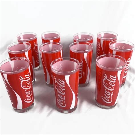 Vintage Coca Cola Drinking Glasses Red And White Logo 1970s Lot Of 11 £41