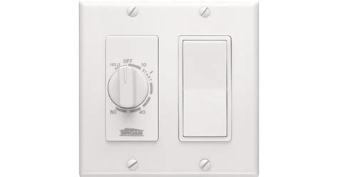 Broan 63w 60 Minute Timer Switch And Single Rocker Switch White