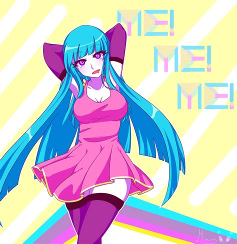 Rule 34 Arms Up Blue Hair Breasts Dress Elbow Gloves Female Long Hair