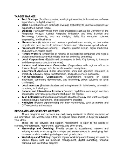 Innovation Hub Program 5 26 Pdf Startup Company Small Business And Entrepreneurs