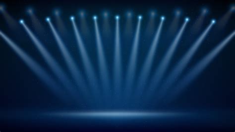 무대 스포트라이트 파란색 배경 제품 표시용 배경입니다 밝은 스포트라이트 장면에서 빛나는 광점 램프 조명으로 빛나는 무대 푸른