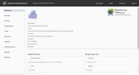 Vcsa 67 Appliance Management Mastering Vmware
