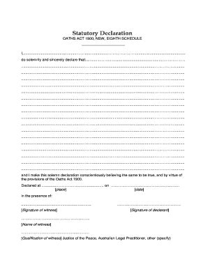 Fillable Online Statutory Declaration Australian Solutions Centre Fax Email Print PdfFiller