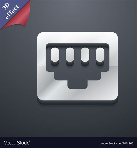 Cable Rj45 Patch Cord Icon Symbol 3d Style Trendy Vector Image