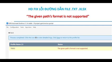 Hd Fix LỖi ĐƯỜng DẪn File KhÔng ĐƯỢc HỖ TrỢ The Given Paths Format