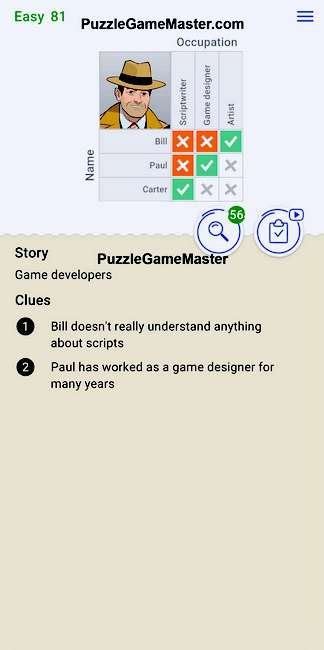 Cross Logic Easy Level 81 Answer Game Developers Puzzle Game Master