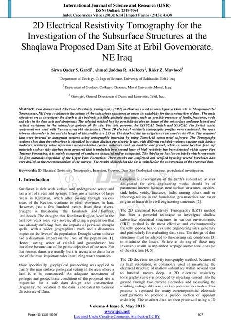 Pdf 2d Electrical Resistivity Tomography For The Investigation Of The Subsurface Structures At