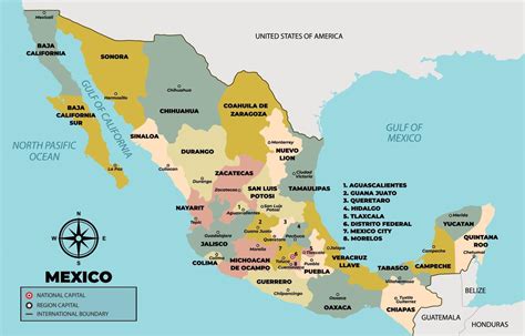 Mapas De México Con Estados Y Capitales Estados De México
