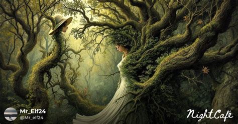 Surrealist Woman Disappears Into Forest Optical I Ai Art