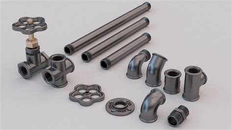 파이프 연결 세트 3d 모델 30 Fbx Max Obj Ipt 3ds Free3d