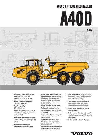 Volvo A40D Articulated Dump Truck Service Repair Manual By Docs Issuu