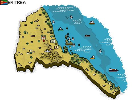 Made A Pixel Art Map Of Eritrea 🇪🇷 Reritrea