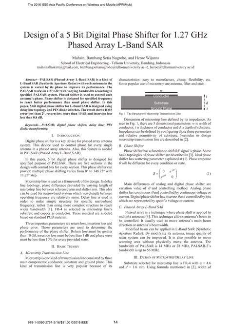 Pdf Design Of A 5 Bit Digital Phase Shifter For 127 Ghz Phased Array