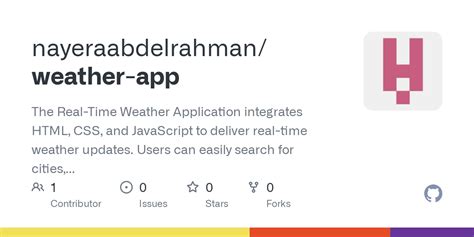 Github Nayeraabdelrahman Weather App The Real Time Weather Application Integrates Html Css