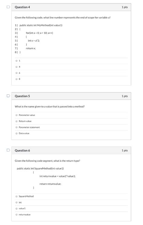 Solved Question Pts Given The Following Code What Line Chegg