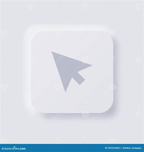 Cursor Icon White Neumorphism Soft UI Design For Web Design Stock Vector Illustration Of