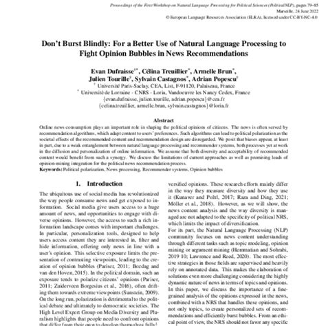 Dont Burst Blindly For A Better Use Of Natural Language Processing To