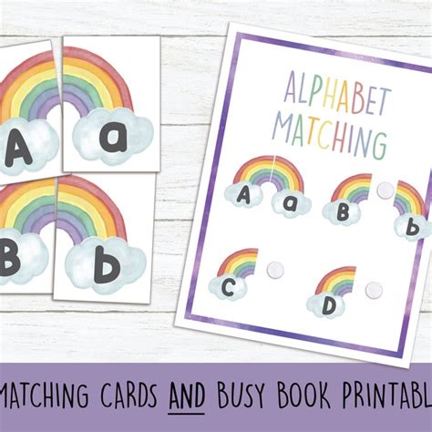 Alphabet Matching Card Etsy