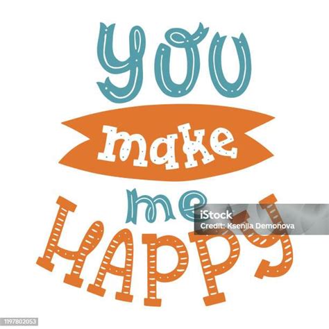 당신 때문에 행복해요 손으로 그린 타이포그래피 포스터 2월에 대한 스톡 벡터 아트 및 기타 이미지 2월 귀여운 낙서 드로잉 Istock
