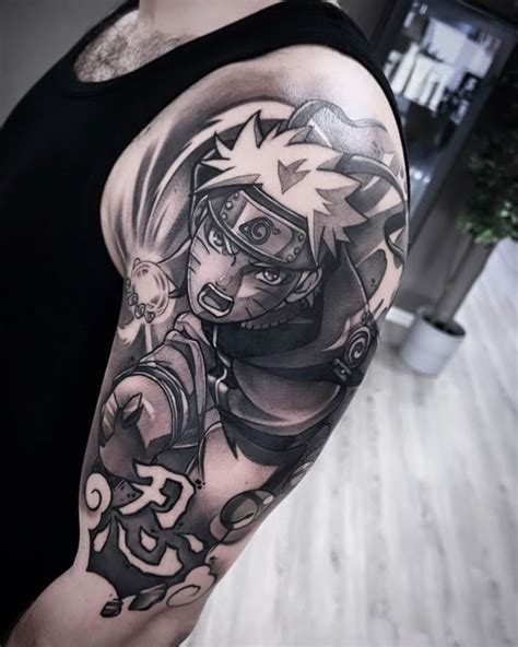 Ninja Inspired Naruto Shoulder Tattoo Design