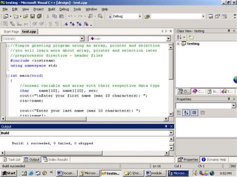 Using Visual C Net With No Clr To Compile Link Build Execute And Debug C And C Program