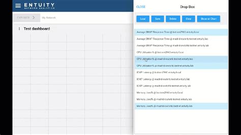 how do i use drop box when creating dashlets entuity
