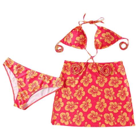 Three Piece Lace Up Bikini Miami Teeny Weeny Bikini