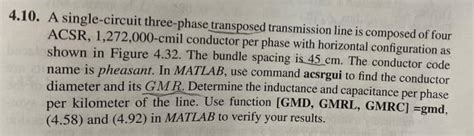 Solved 10 A Single Circuit Three Phase Transposed