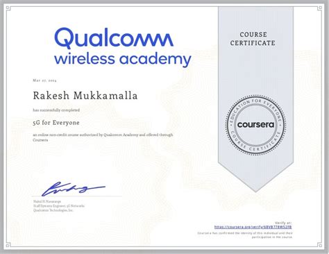 Rakesh Mukkamalla On Linkedin I Have Successfully Completed The 5g For Everyone Course On