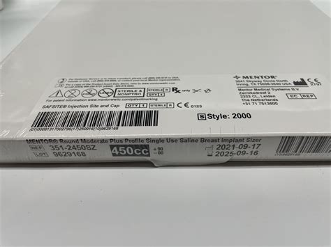 New Mentor 351 2450sz Round Moderate Plus Profile Saline Breast Implant