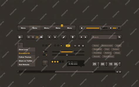 Premium Psd Button Ui Kit Collection Psd