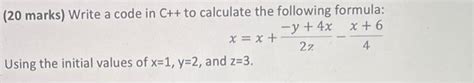 Solved Marks Write A Code In C To Calculate The Chegg