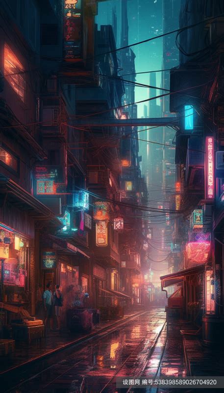 未来科技风赛博朋克风霓虹都市城市插画图片png下载 编号538398589026704920 设图网