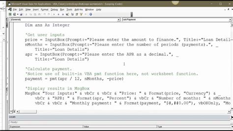 Control Logic And Loops In Vba Youtube