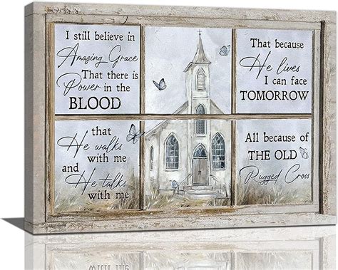 Religious Wall Art Christian Church Butterfly Amazing Grace Pictures