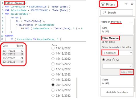 Solved Dax Filtered Date To Go 7 Days Back From Selected