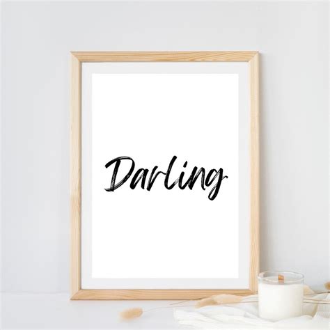 Darling Digital Art Print Wall Art Decor Home Decoration Typography