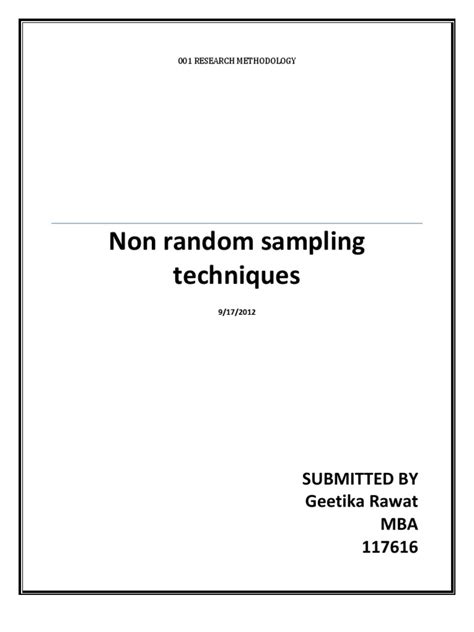 non random sampling techniques pdf sampling statistics