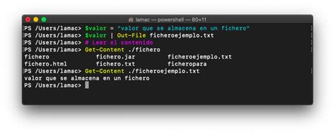 ejercicios de powershell escribir en un fichero el contenido de una