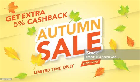 글자와가 판매 플라이어 템플릿입니다 밝은 잎을가 포스터 카드 레이블 배너 디자인입니다 벡터 일러스트 레이 션 10월에 대한 스톡 벡터 아트 및 기타 이미지 Istock