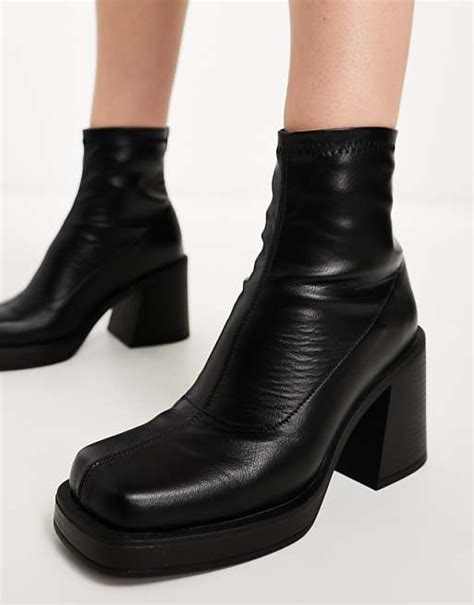 Schuh Brielle Heeled Ankle Boots In Black Asos