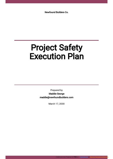 Project Execution Plan Template