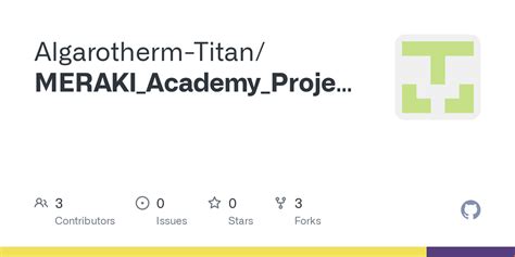 GitHub Algarotherm Titan MERAKI Academy Project