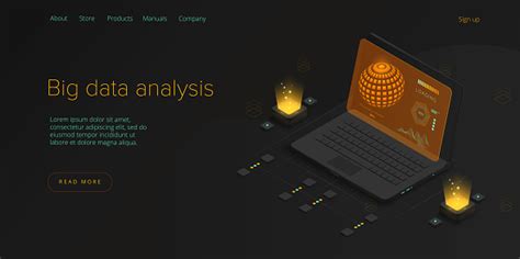 등등 벡터 일러스트레이션의 빅 데이터 기술 정보 저장 및 분석 시스템 디지털 기술 웹 사이트 방문 페이지 템플릿 0명에 대한 스톡 벡터 아트 및 기타 이미지 Istock