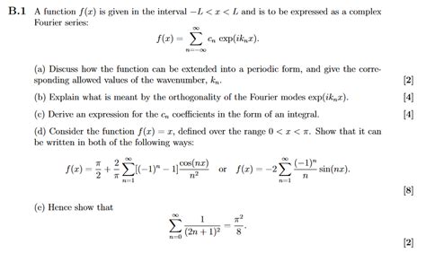 solved 1 a function f x is given in the interval −l