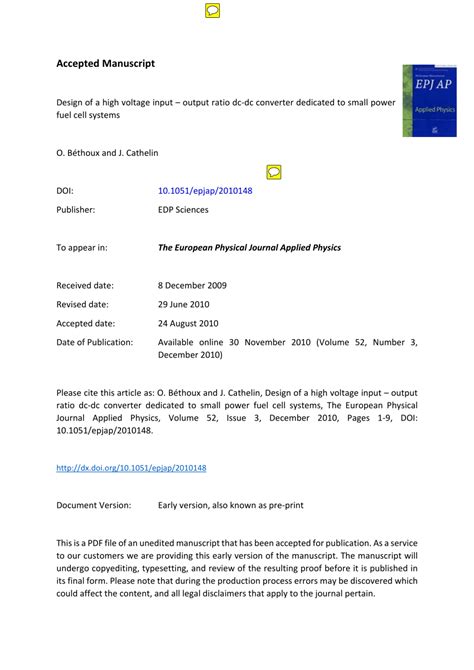 Pdf Design Of A High Voltage Input Output Ratio Dc Dc Converter