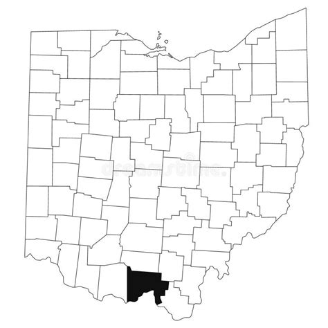 Map Of Scioto County In Ohio State On White Background Single County